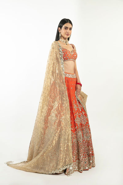 Kesar Orange Embellished Lehenga Set – abhinavmishra