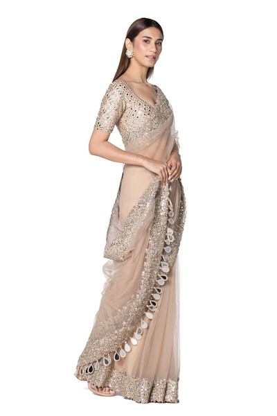 Beige saree set – abhinavmishra