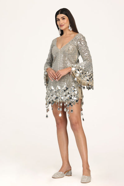 silver grey mirror dress – abhinavmishra