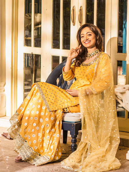 Yellow Sharara Set – abhinavmishra