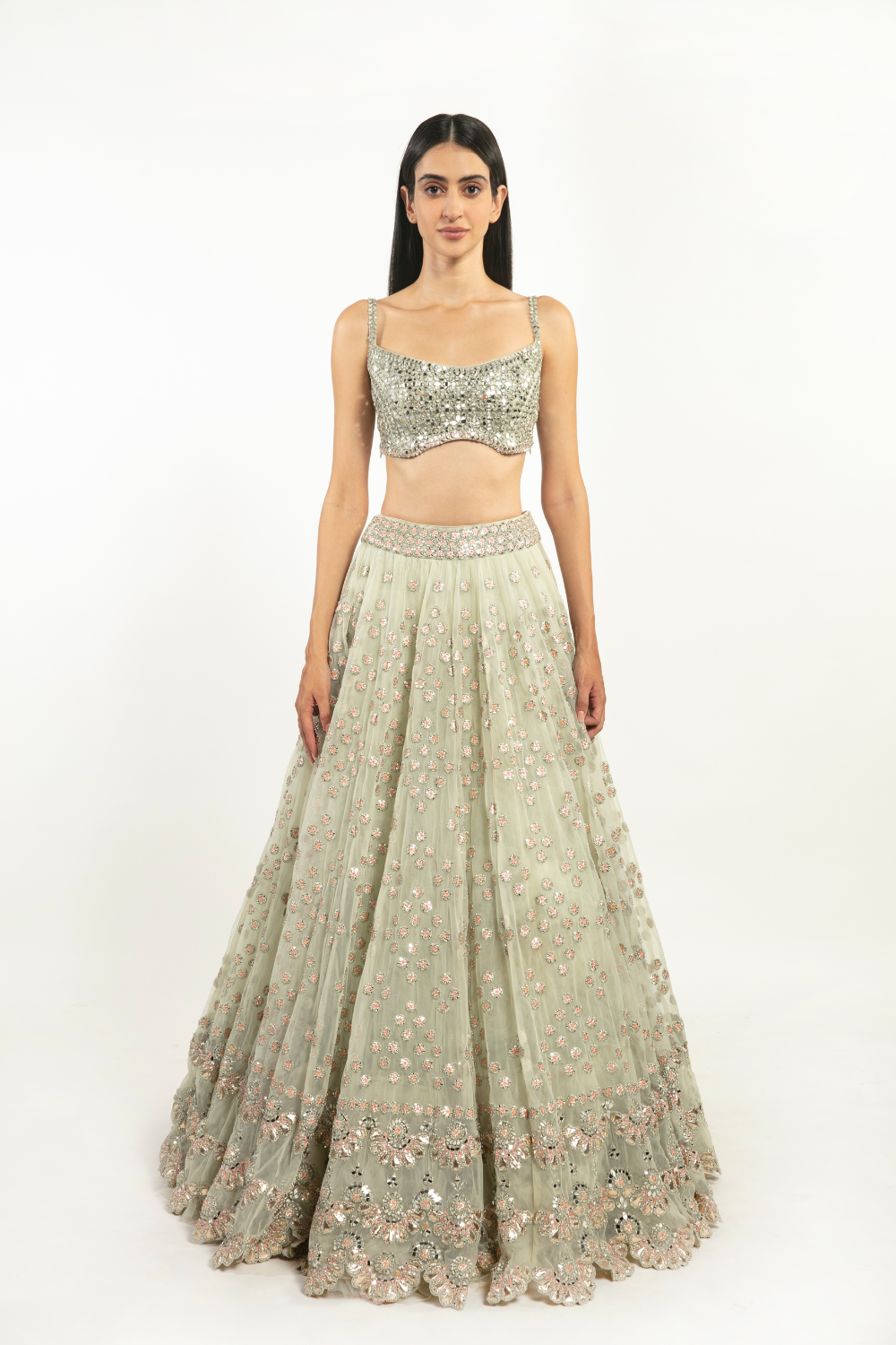 Mint Green Embellished Lehenga Set – abhinavmishra