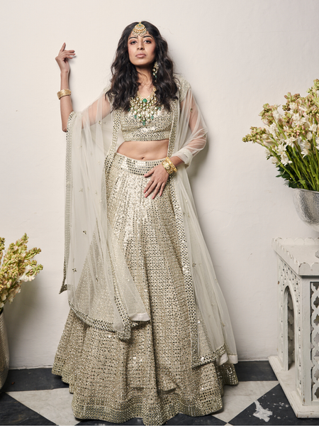Silver Embellished Lehenga Set – abhinavmishra