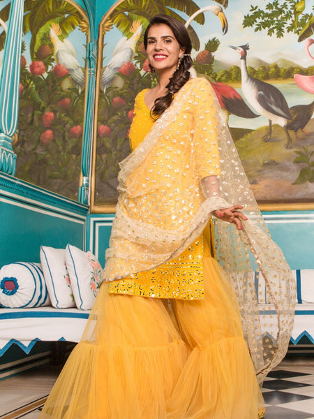Yellow Sharara Set – abhinavmishra