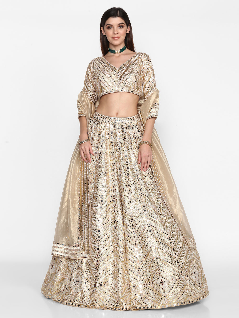 Golden Embellished Lehenga Set – abhinavmishra
