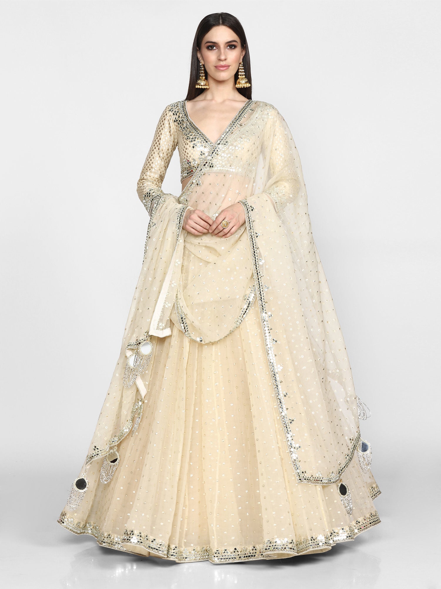 Beige Embroidered Lehenga Set – abhinavmishra