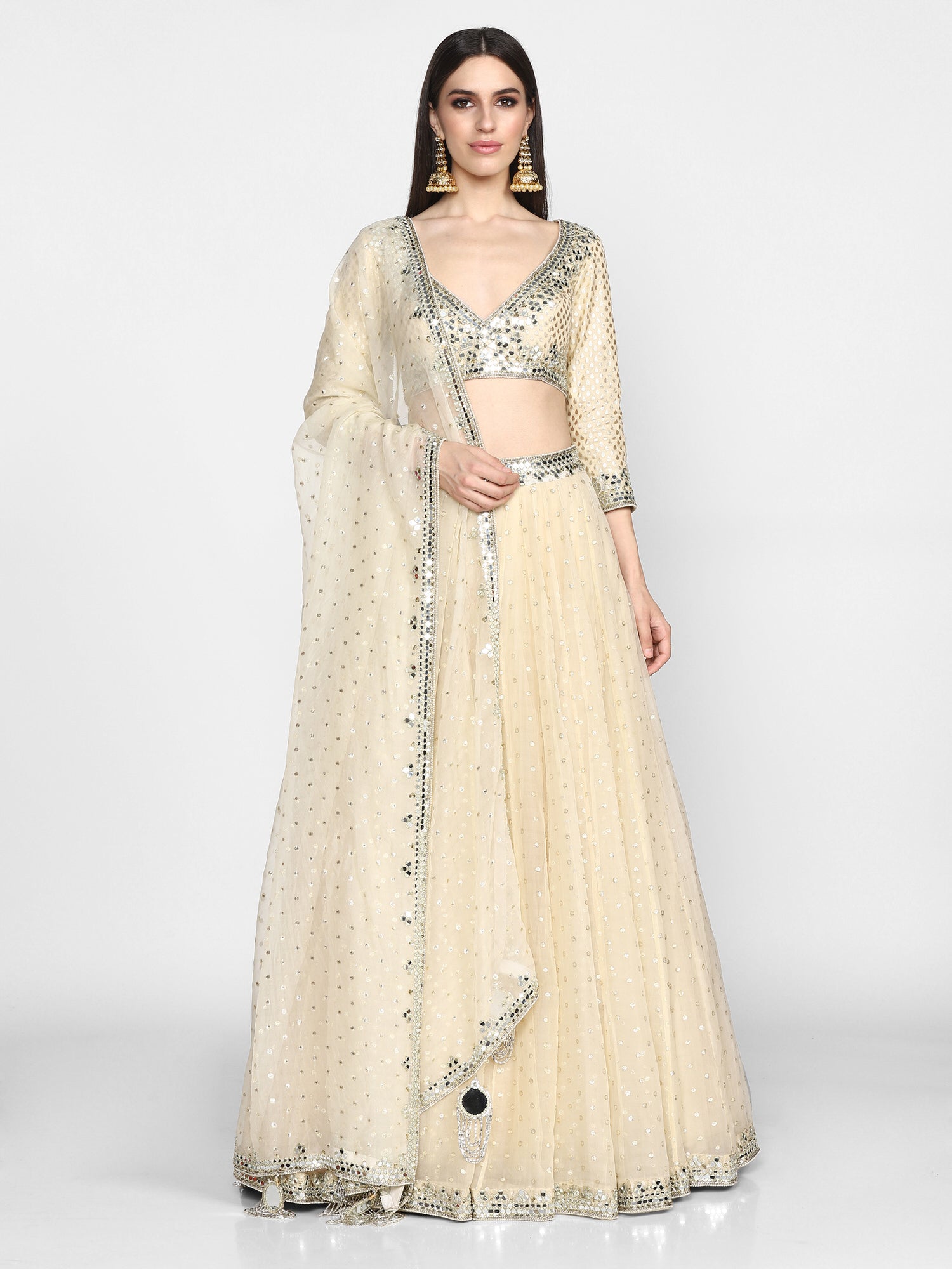 Beige Embroidered Lehenga Set – abhinavmishra