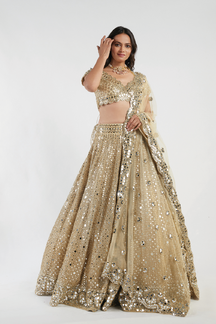 Golden Embellished Lehenga Set – abhinavmishra